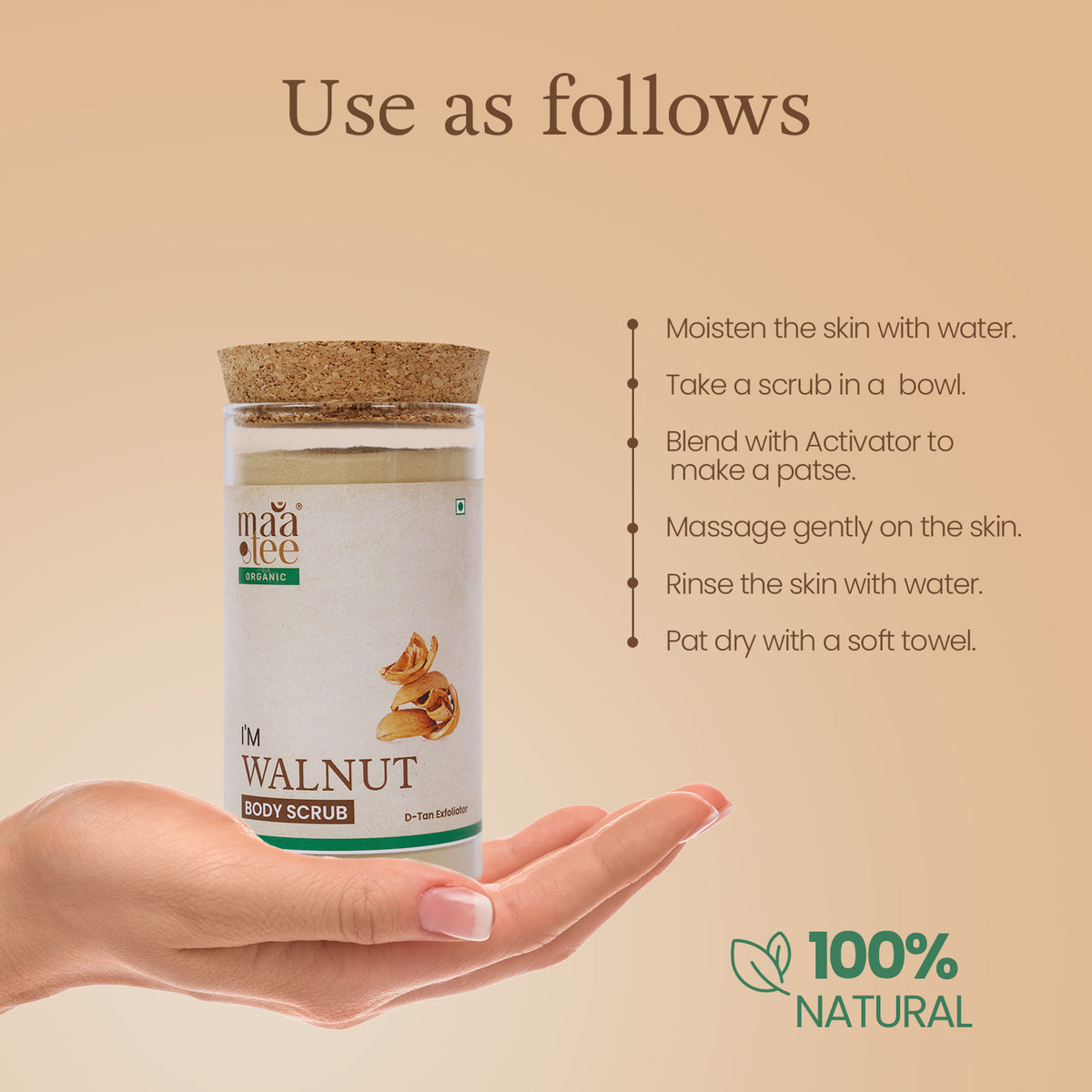 I'm Maatee Organic Walnut Body Scrub Powder